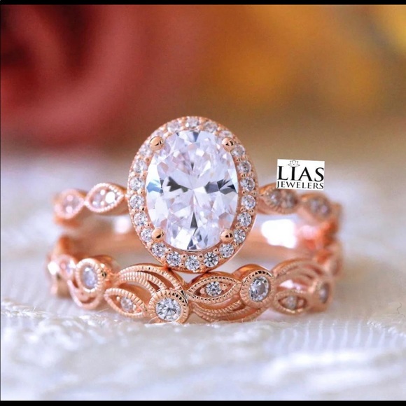 Jewelry | New 18k Rose Gold Wedding Ring Set | Poshmark